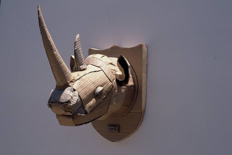 Rhino from Trophies 1999 (detail) Sculpture by Terry Summers | Saatchi Art