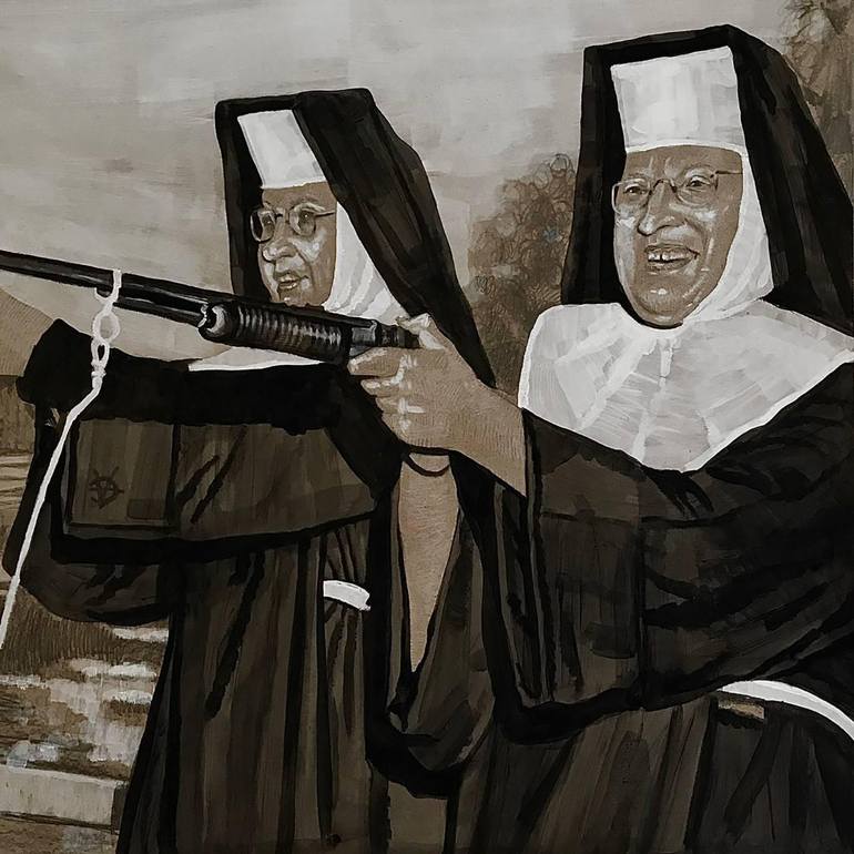 THE MADNESS OF THE MONASTERY Drawing by Elina Vaal | Saatchi Art United ...