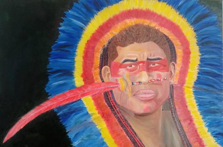 Bororo Painting by Alysson Duarte Rodrigues | Saatchi Art