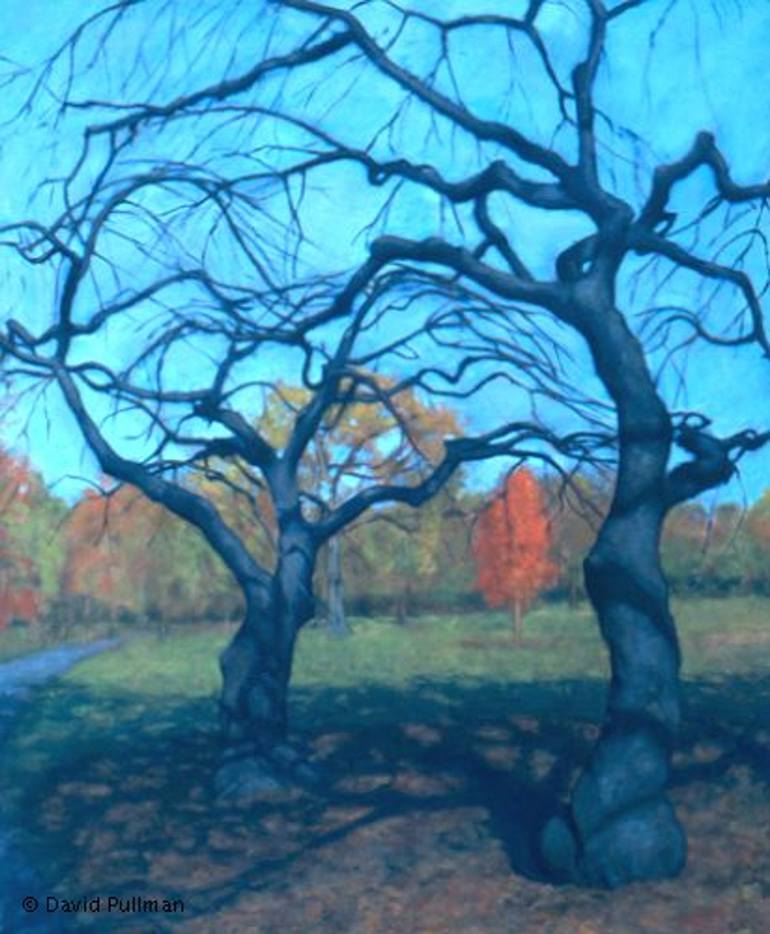 Three Trees Late Autumn Painting by David Pullman | Saatchi Art