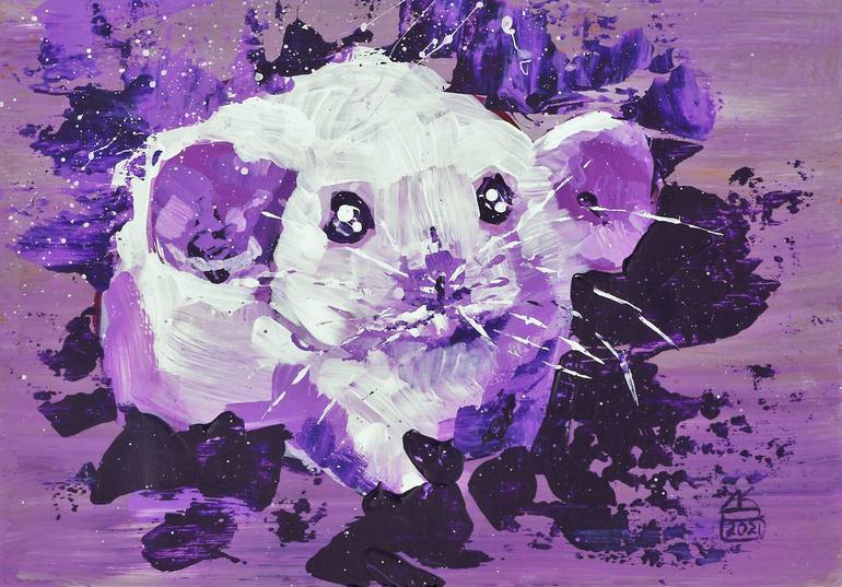 White mouse | Animal acrylic paintings, animal face portraits, nature ...