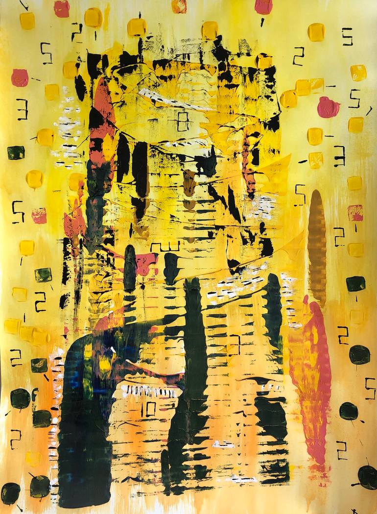 Abstract painting machine intelligence A1 84.1x59.4 Acrylic. Whatman ...