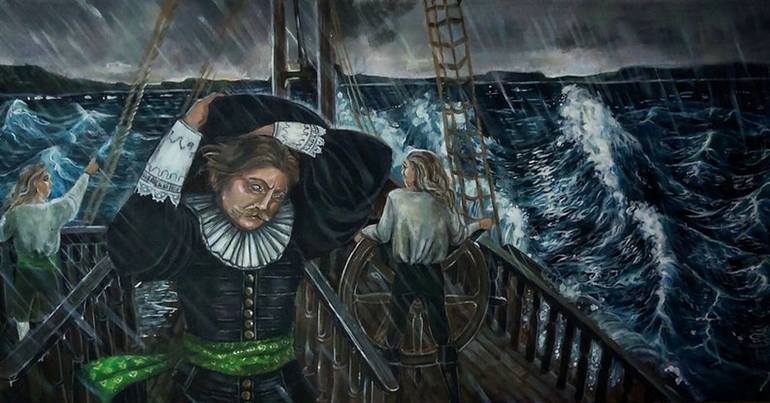 Tasman Abel Departing Storm Bay Painting by Keti Zasheva | Saatchi Art
