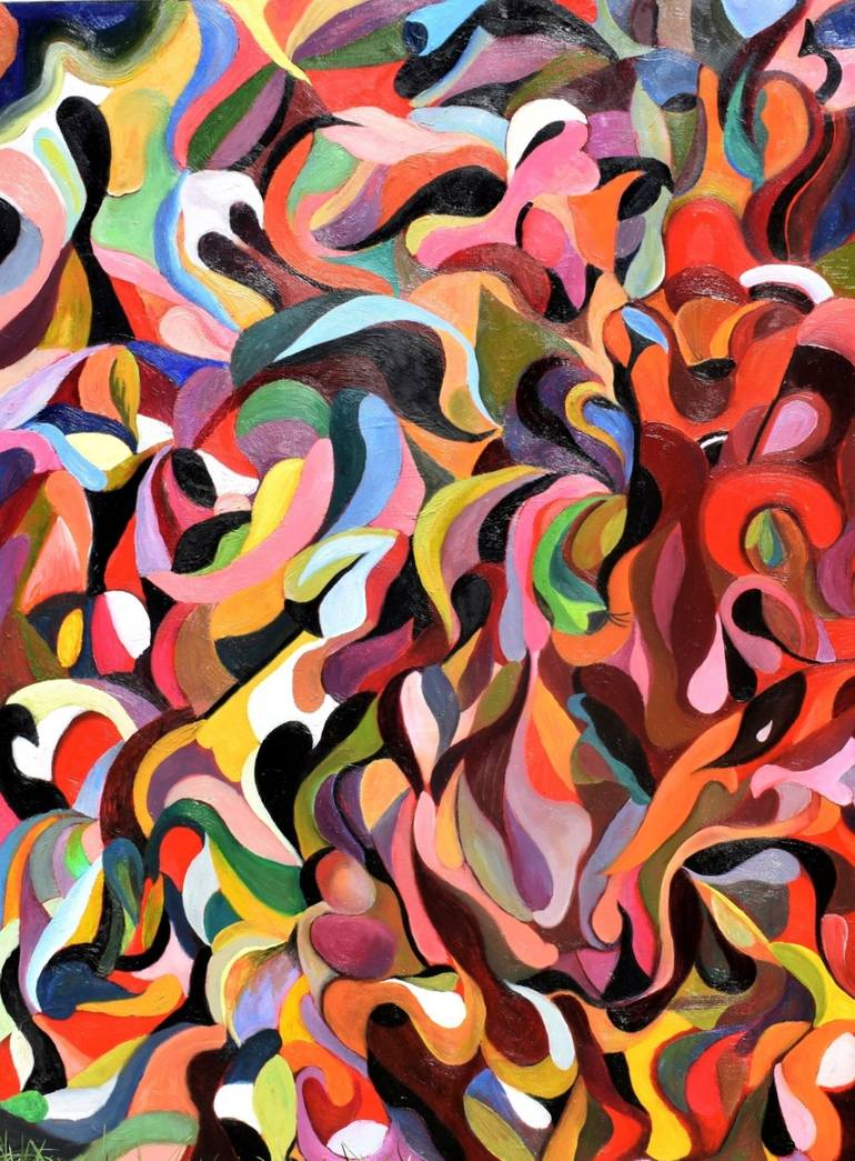 Primordial Awakening Painting by Nicole Abuhamada | Saatchi Art