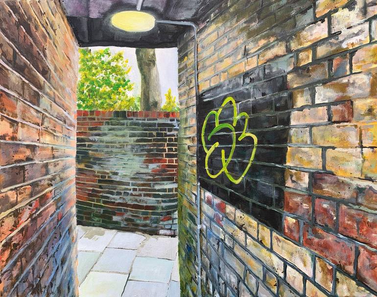 Looking towards College Lane Painting by Stuart Neale | Saatchi Art