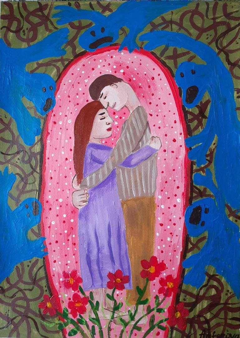 love protection Painting by Anastasiia Anferova | Saatchi Art