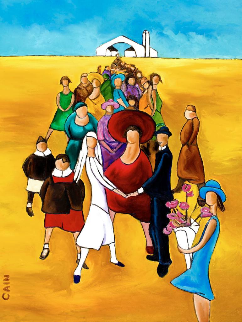 WEDDING HOLDING HANDS Painting by William Cain | Saatchi Art