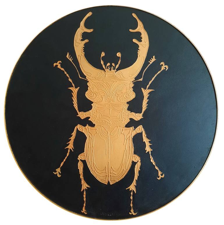 Golden bug Painting by Nadiia Lazurko | Saatchi Art