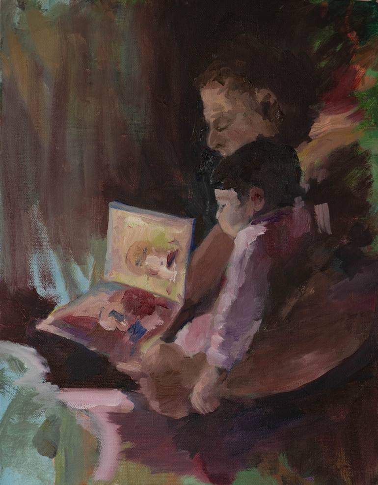 Bed time story Painting by adele hendricks | Saatchi Art