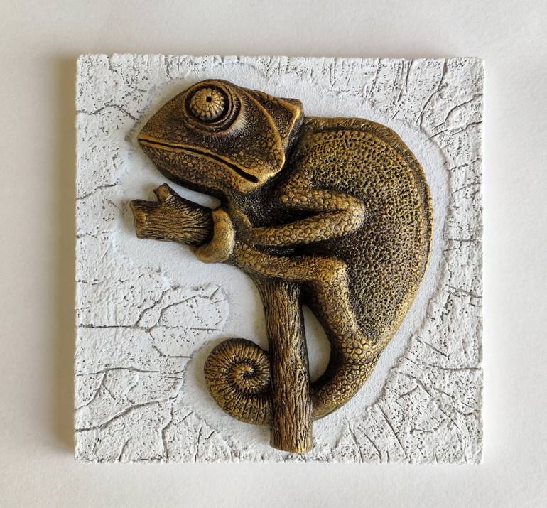 Chameleon wall decor Sculpture by Gennadiy Yatsenko | Saatchi Art