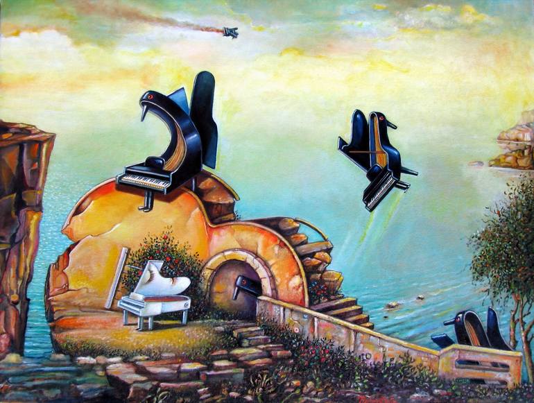 The Piano Nest Painting by Israel Rubinstein | Saatchi Art