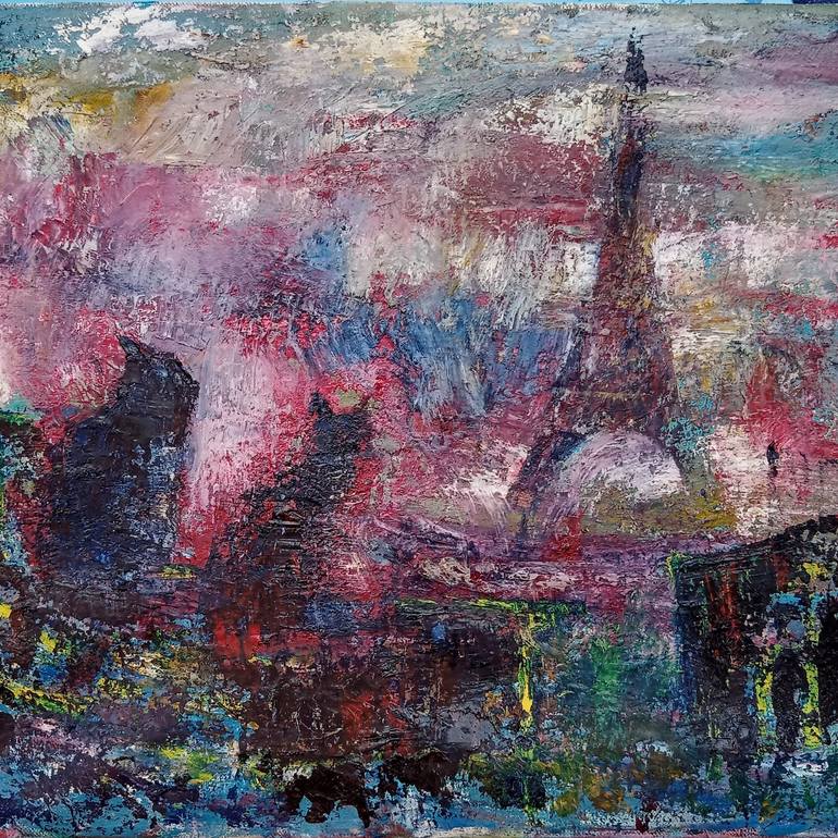 Cat's sunset song Painting by Dinara Akbuzau | Saatchi Art