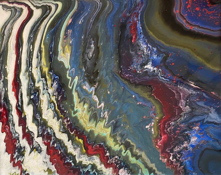Colorful Geode Painting by Dean Schweinler | Saatchi Art