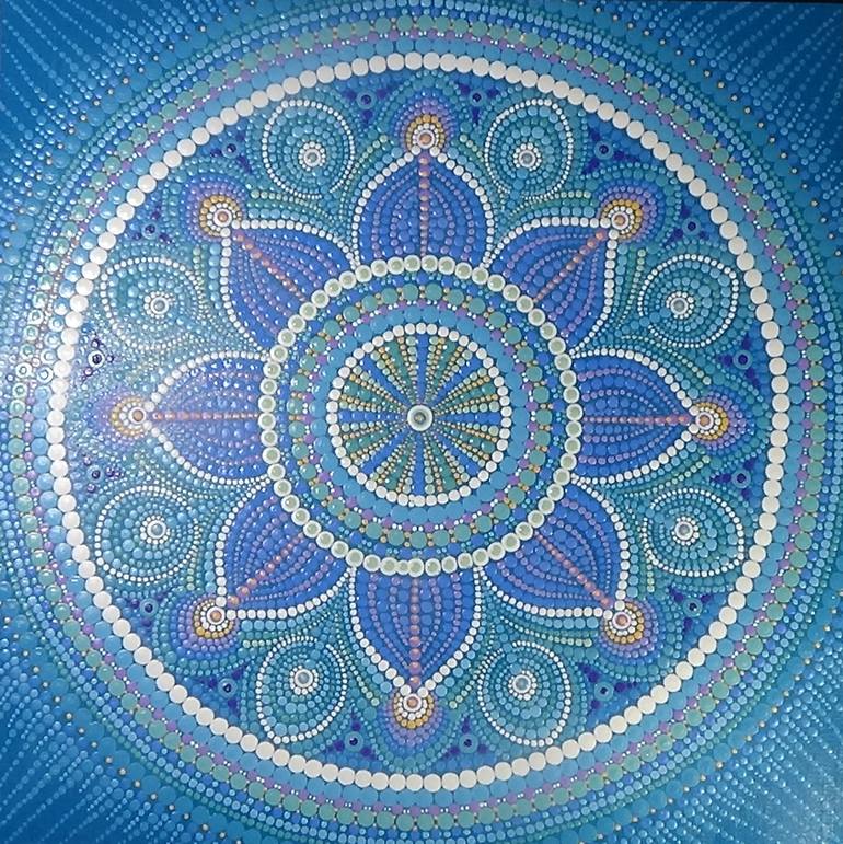 Turquoise Mandala Painting by Keniia Makliuchenko | Saatchi Art
