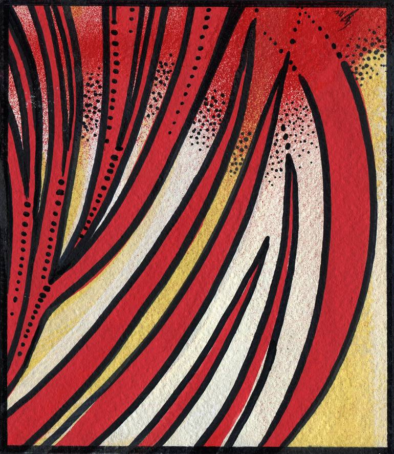 Cadmium Red, Ruby Palm Painting by Daria Budykina | Saatchi Art