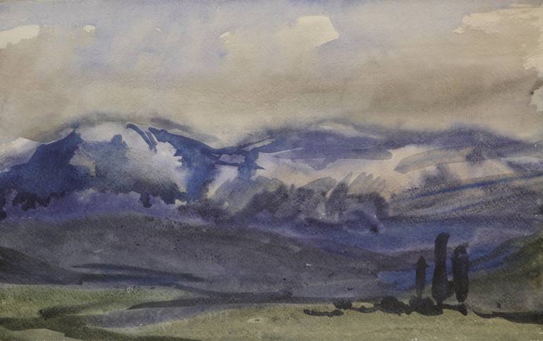 Mountain Energizing Scenery Painting by Daria Budykina | Saatchi Art