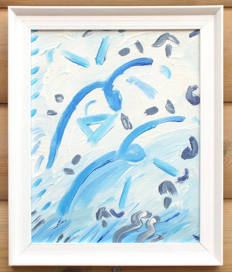 Original Organic Abstract Painting - A Gentle Calm, Framed, Fraser ...