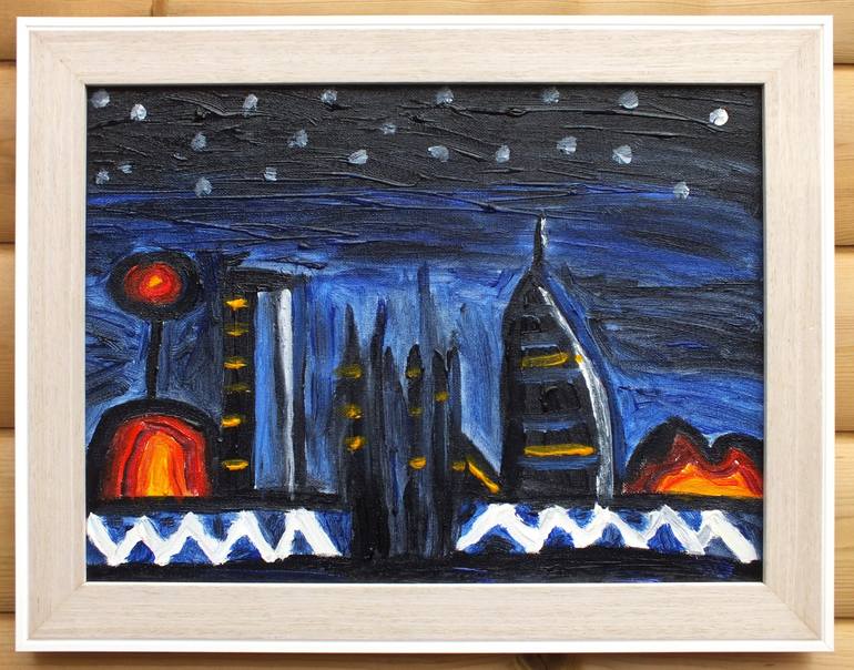 Original Organic Abstract Painting - City's Warmth, Framed, Fraser ...