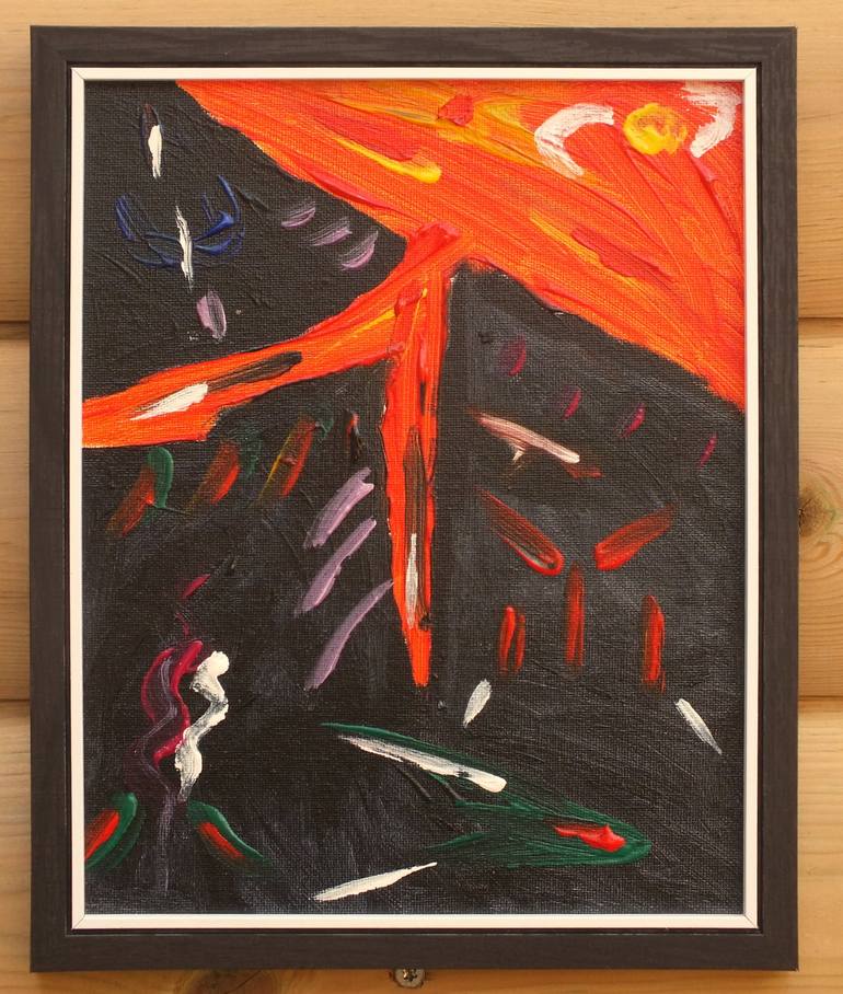 Organic Abstract Painting, Daylight Lurks, Framed, Signed Painting by ...