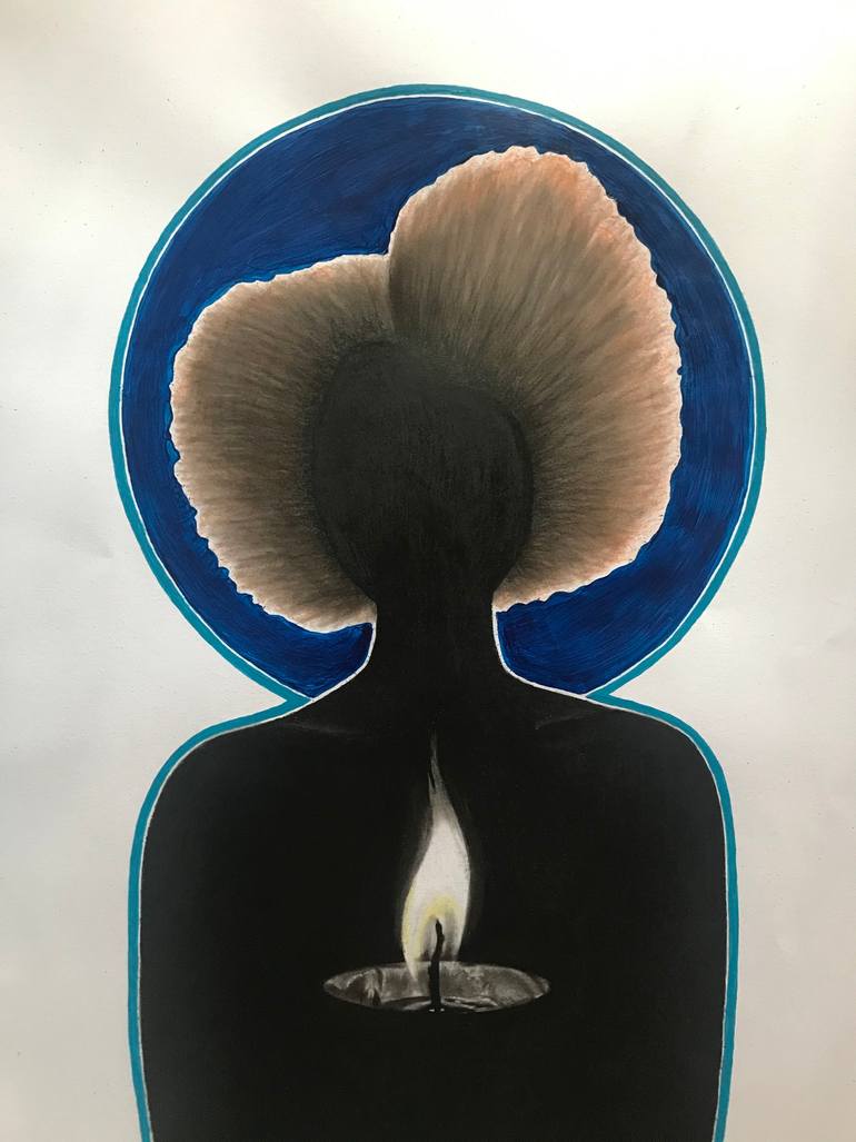 Dark Side Drawing by Bolu Ikuemonisan | Saatchi Art