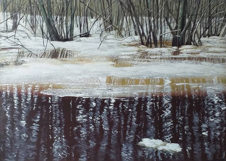 Spring, flood Painting by Natalya Zharova | Saatchi Art