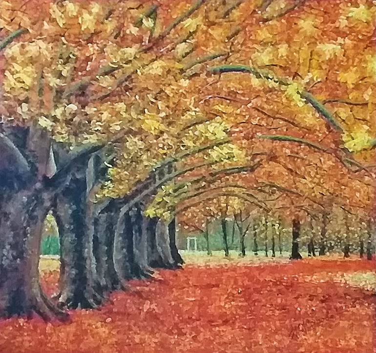 Red autumn Painting by Natalya Zharova | Saatchi Art