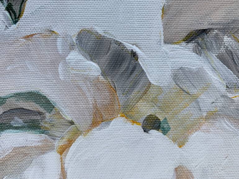 Abstract white peony Painting by Ilze Ergle-Vanaga | Saatchi Art