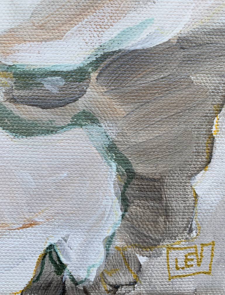 Abstract white peony Painting by Ilze Ergle-Vanaga | Saatchi Art
