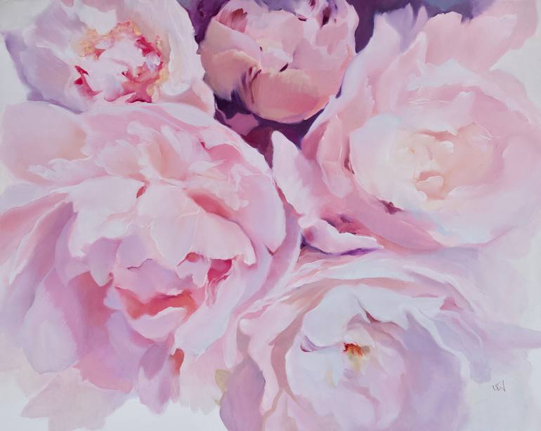 Peonies bouquet Painting by Ilze Ergle-Vanaga | Saatchi Art