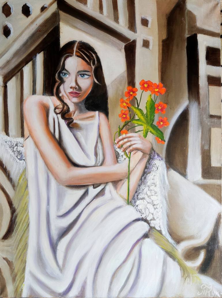 the girl of the dawn. Painting by Tatiana Kukina | Saatchi Art
