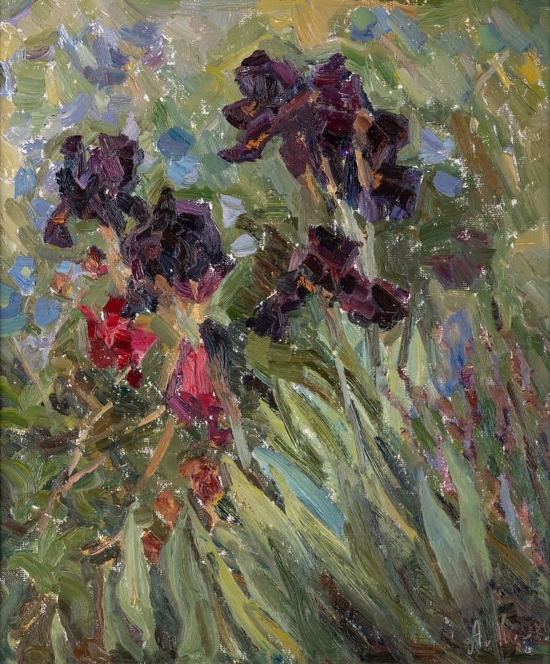 Irises Painting by Alexander Kostenko | Saatchi Art