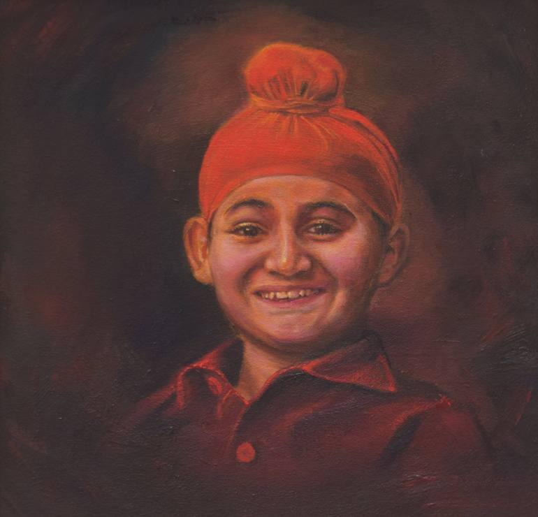 sikh boy Painting by Rajbir Singh | Saatchi Art