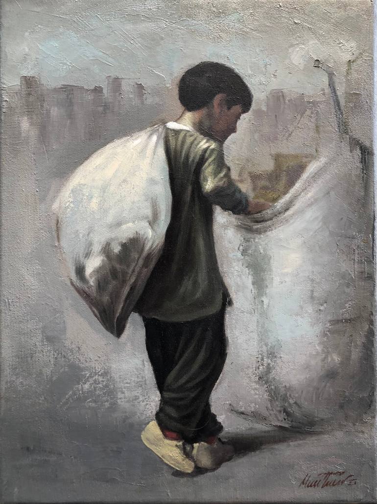 Worker Painting by Murat Turan | Saatchi Art