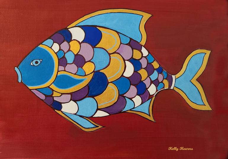 Blue Eyed Fish Painting by Kelly Kearns | Saatchi Art