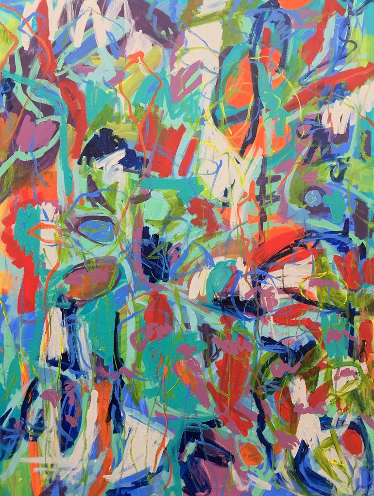 Spring Gardening Inside Painting by Amy Deal | Saatchi Art