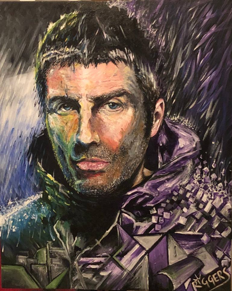 Mancunian Supersonic Blues. Liam Gallagher Painting by MIKE RIGBY ...