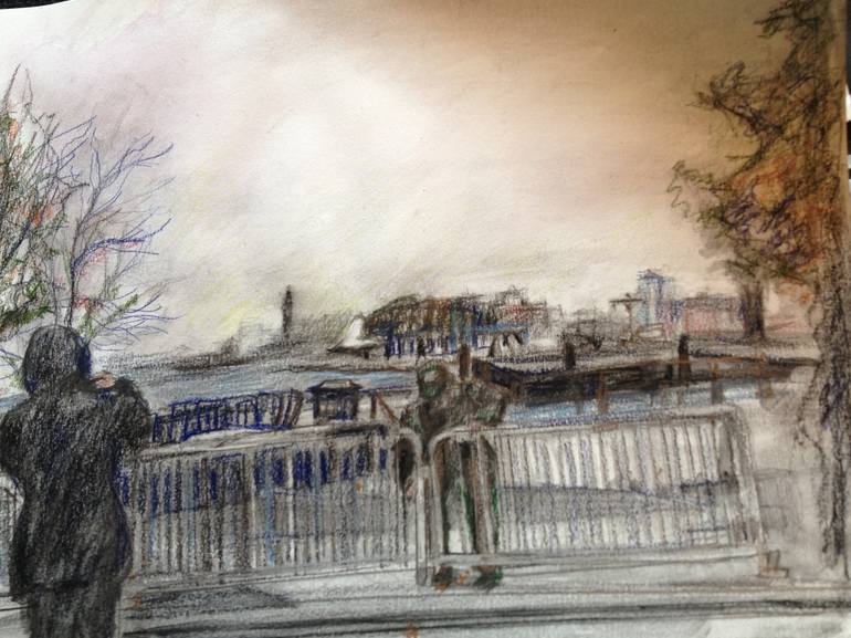 Pier Series-Drawing 3 Pre Sandy Drawing by Susan Weinstein | Saatchi Art