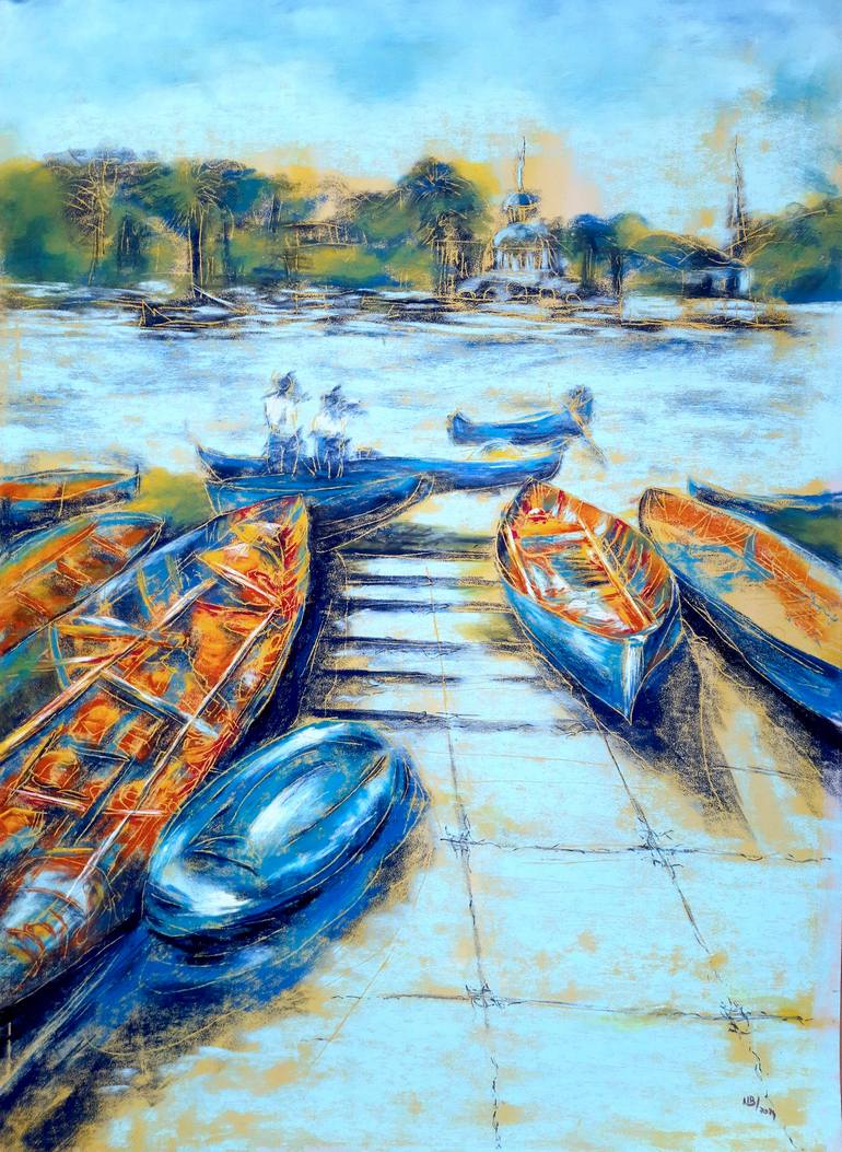 Boats I Painting by Nadia Bedei | Saatchi Art