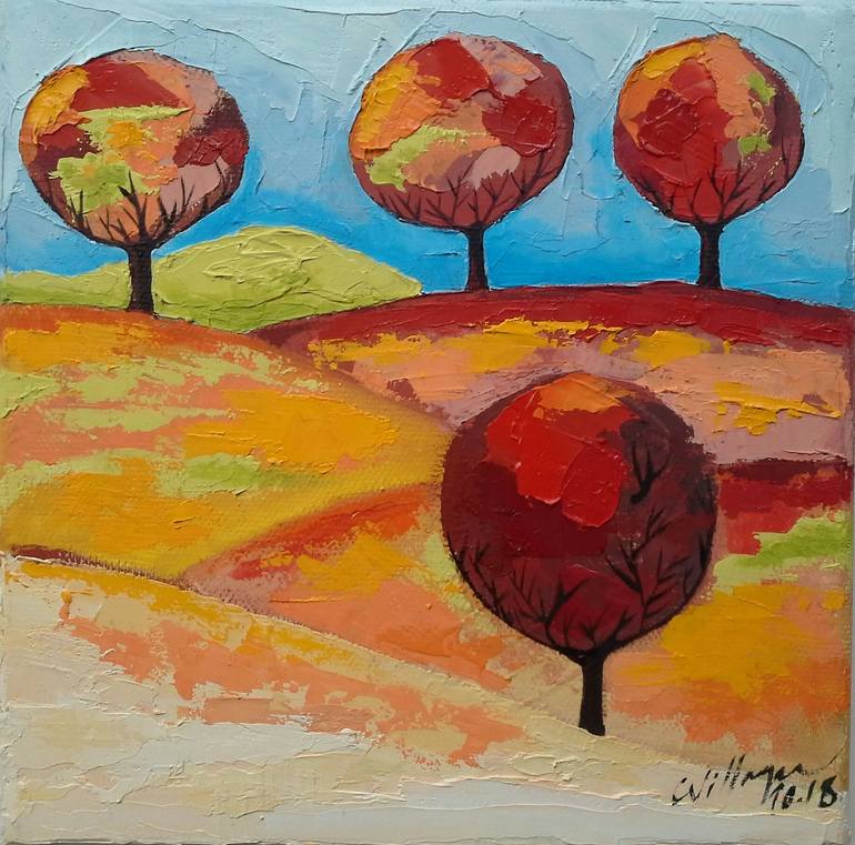 In the park Painting by Carolina Villagra-Roth | Saatchi Art