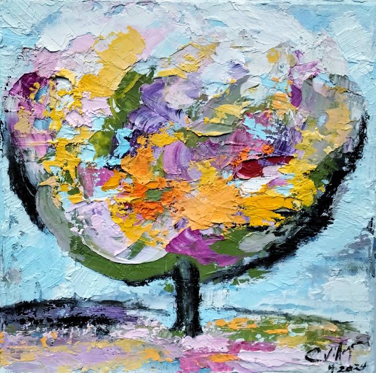 Tree of happiness Painting by Carolina Villagra-Roth | Saatchi Art ...