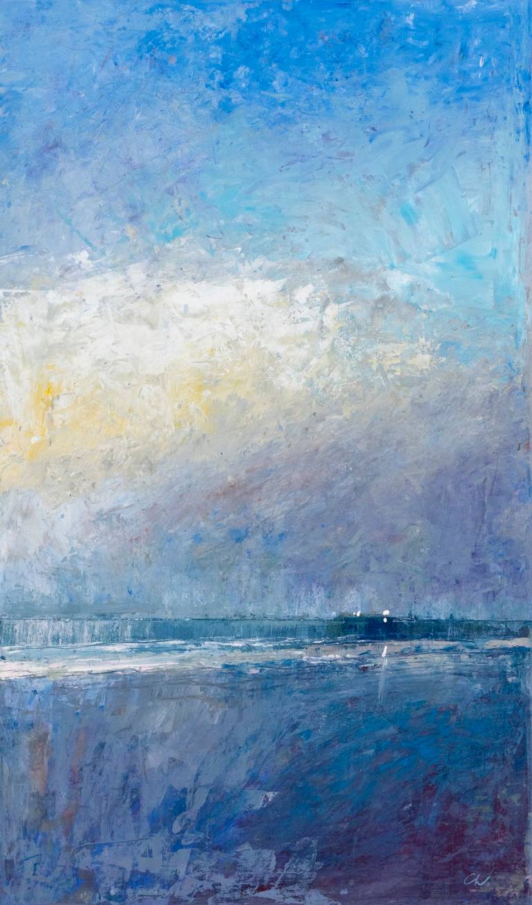 Ocean shore | evening beach | ship | Gouache | Impressionism | seascape ...