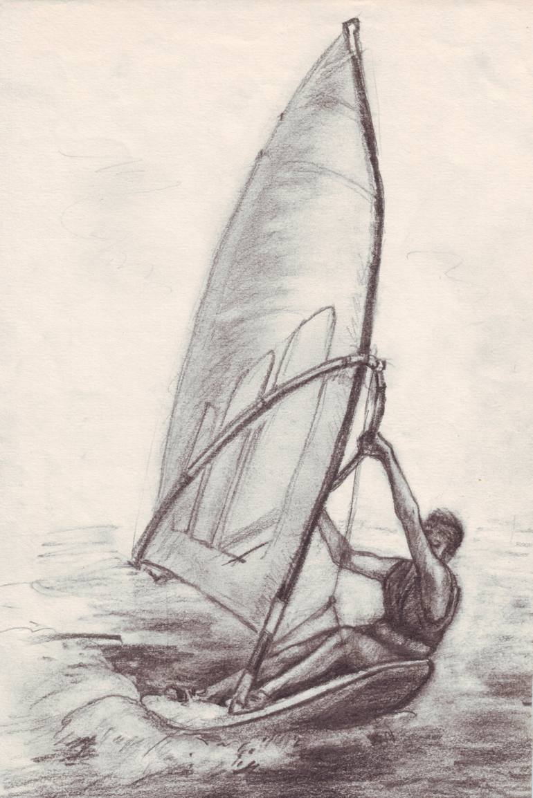 Windsurfing Drawing by Ne Znam | Saatchi Art