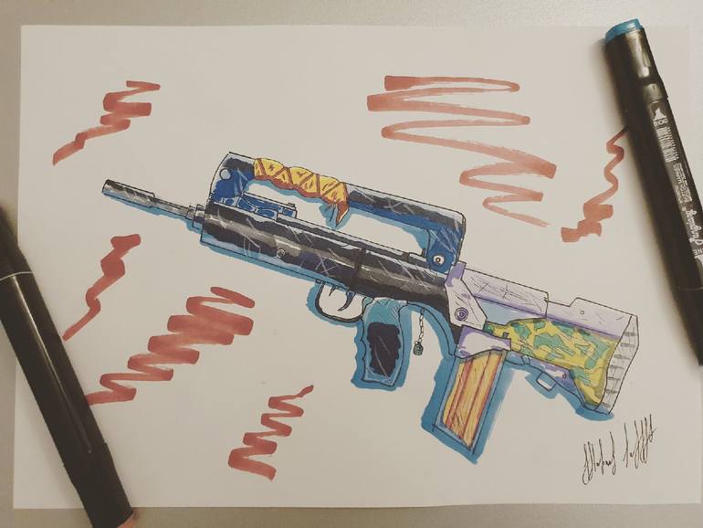 Famas Drawing by Aleksandr Seventeenth | Saatchi Art