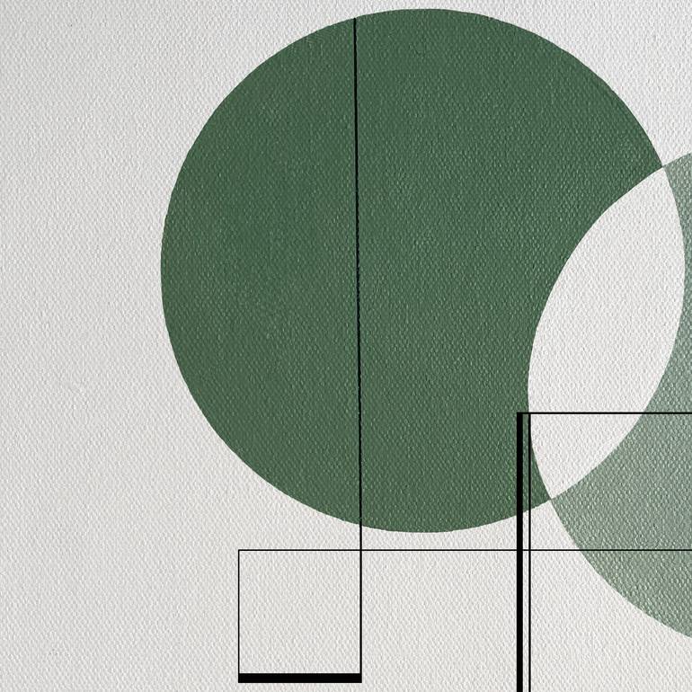 Green circles- Linear matters Painting by Radhika Choudhary | Saatchi Art