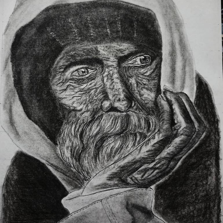 Old man:Last days of life Drawing by RONAK PRAJAPATI | Saatchi Art