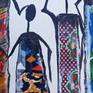 Maasai tribe tall women from Kenya canvas, African print fabric Collage ...