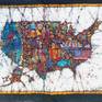 USA map painting, United States map painting, Abstract map Painting by ...