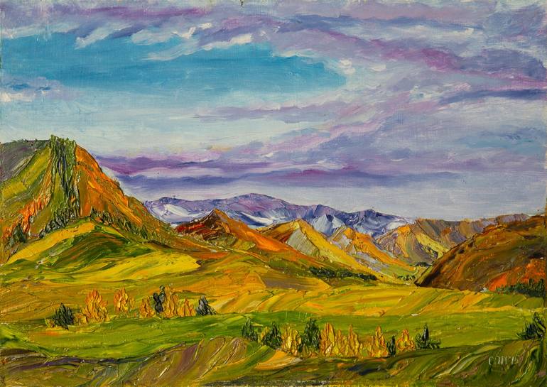 Altai meadows before the rain Painting by Olga Smirnova | Saatchi Art