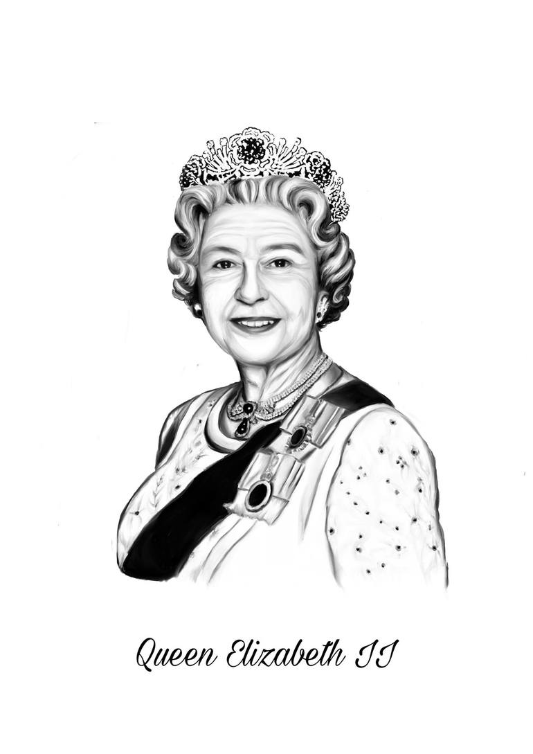 Queen Elizabeth Drawing by Sofya Ismaylova | Saatchi Art