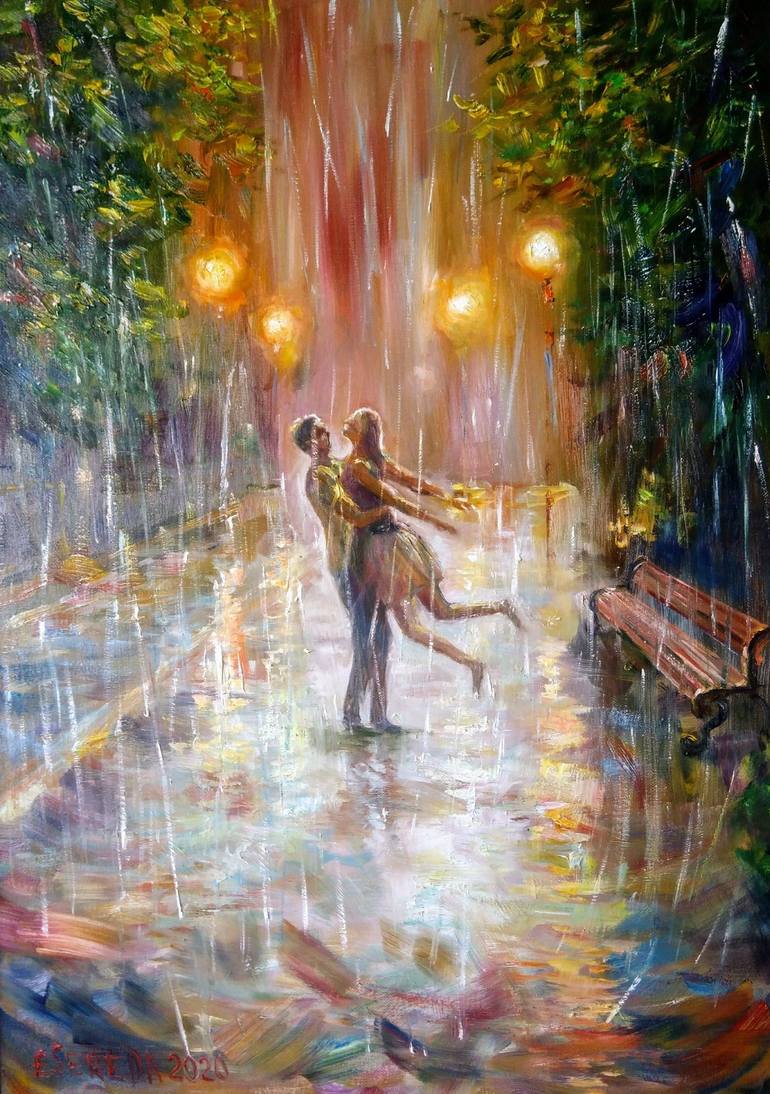 Summer rain Painting by Elena Sereda | Saatchi Art